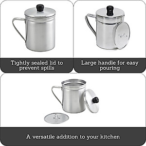 IMUSA USA 1.5 Quart Aluminum Grease Dispenser, Silver