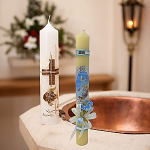 CB Church Supply Hand Decorated Sacramental Baptism Candle by Will & Baumer, 11.25-Inch, Boy with Dove
