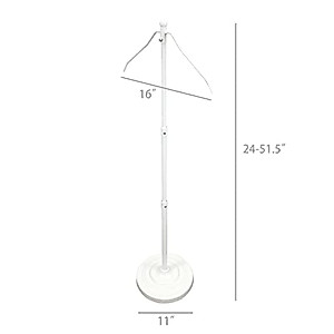 FixtureDisplays® 1PK White Garment Hanger Stand Floor Counter Jacket Blouse Sweater Shirt Display Adjustable Height 25-50" 16907-NF