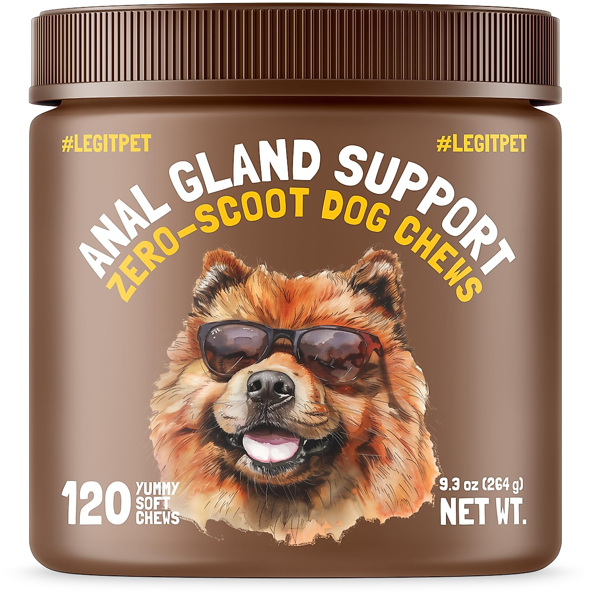 Anal Gland Relief Chews for Dogs - Fiber & Digestive Support Supplement - Soft Chews for Healthy Bowel & Gland Function - Helps Reduce Scooting - Promotes Dog Health & Comfort 120 pcs