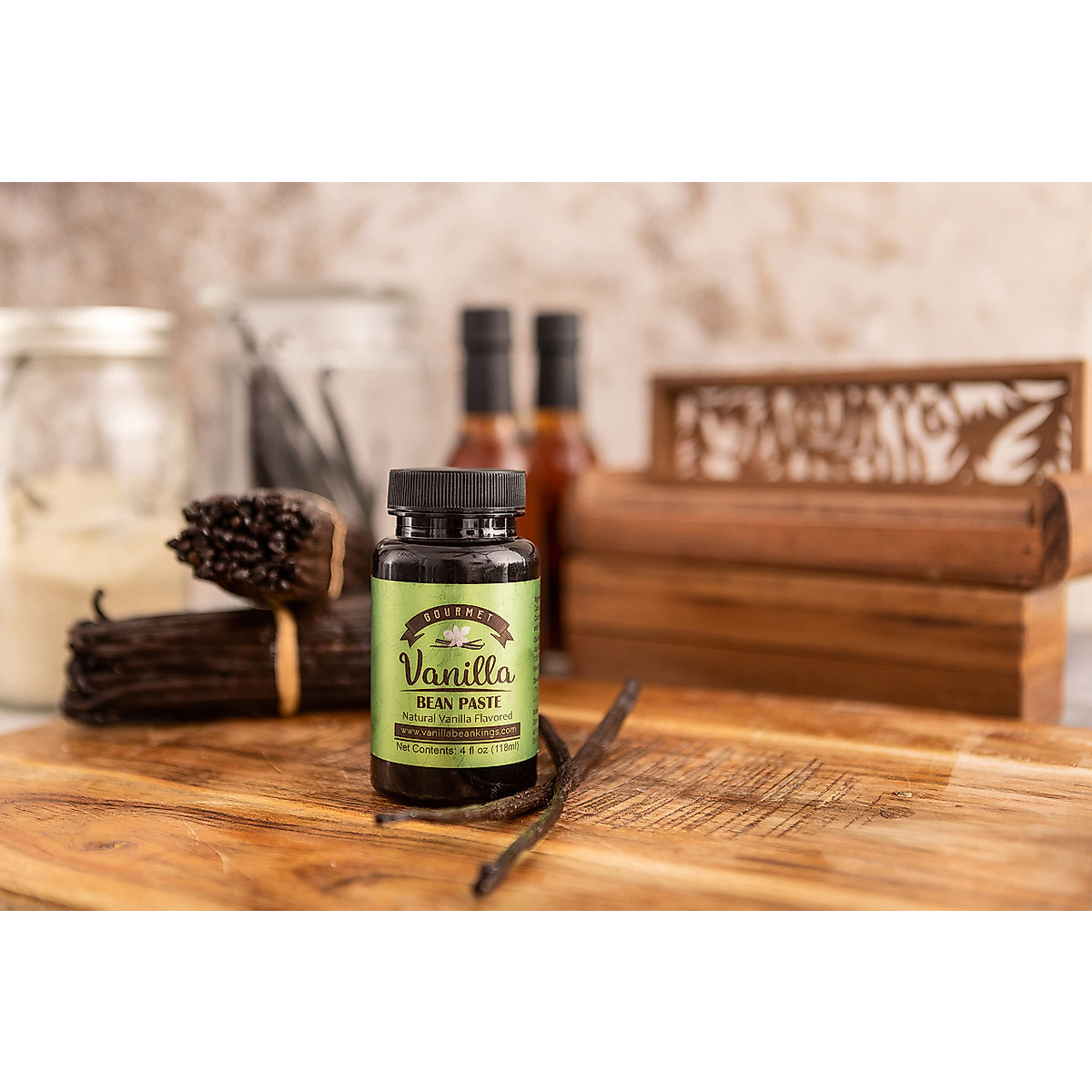 Vanilla Bean Paste for Baking and Cooking - Gourmet Madagascar Bourbon Blend made with Real Vanilla Seeds - 4 Ounces