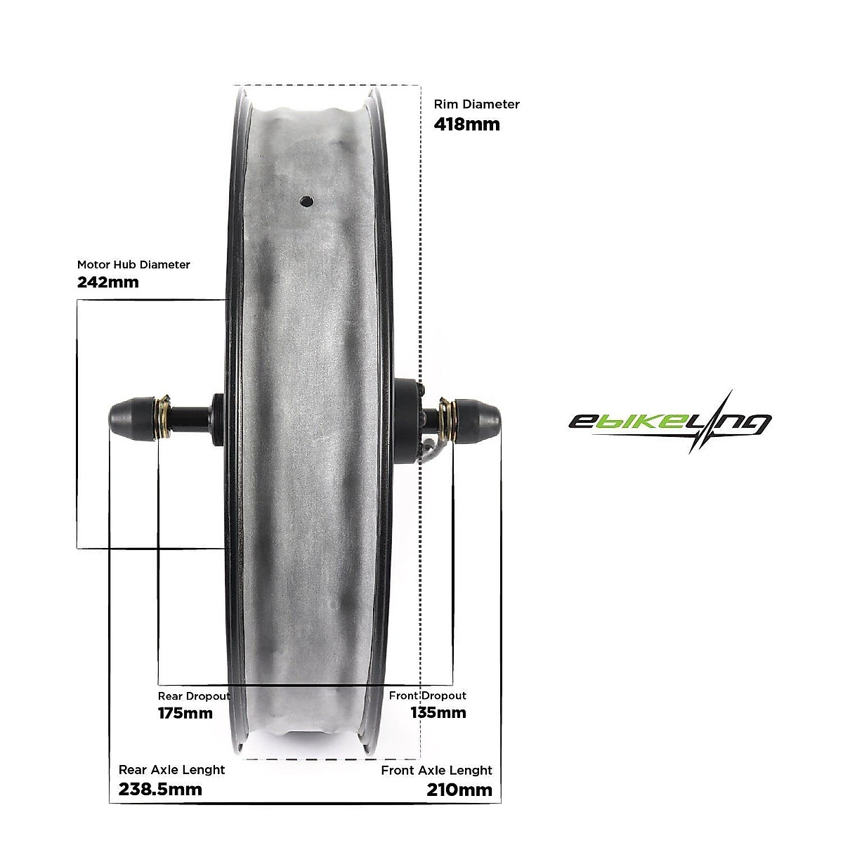 EBIKELING Waterproof Ebike Conversion Kit with Battery 20" Fat Tire Direct Drive Front or Rear Wheel Electric Bike Conversion Kit Ebike Battery & Charger Included 1500W 1200W Electric Bike for Adults