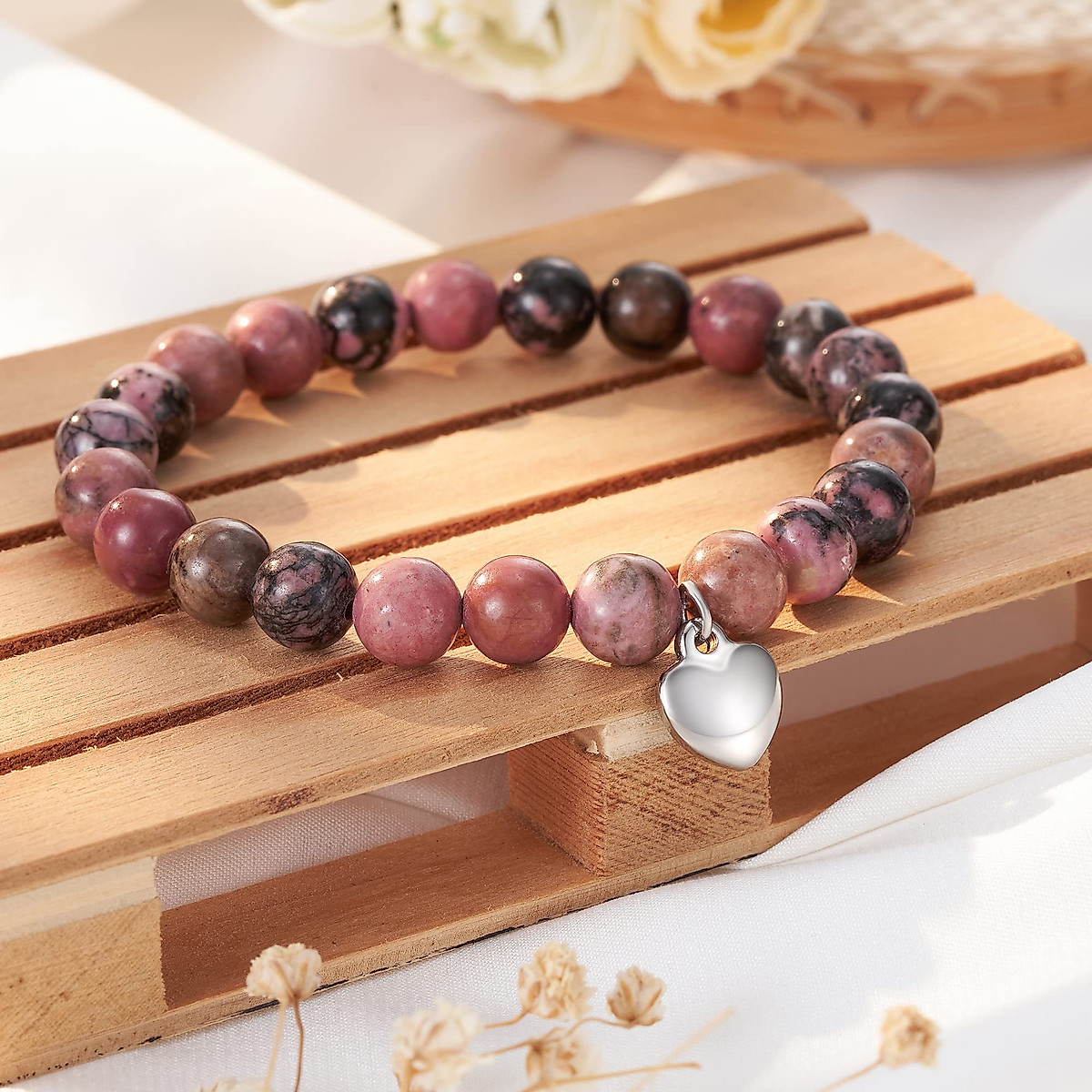 JOGDIAM Gifts for Coworkers Christmas Gifts for Women Natural Stone Beaded Bracelets Going Away Thank You Appreciation Gifts for Coworkers