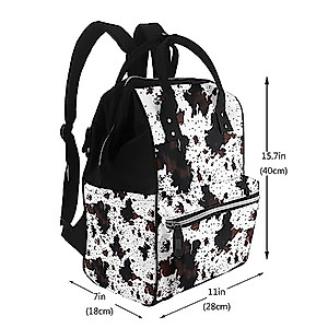 Vbcdgfg cow print Diaper Bag Backpack Large Capacity Nappy Bag for boy girl baby mom and Dad，Multi Functions Nursing Bag
