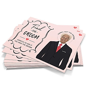 Printed Party Bridal Shower Games – Find The Groom Scratch Off Raffle, Fun Wedding Shower Game, 30 Cards and Stickers