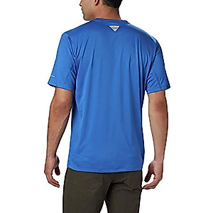 Columbia Men's Pfg Zero Rules Short Sleeve Shirt, Vivid Blue, X-Small