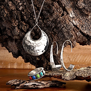 Silpada 'Crescent Drop' Pendant Necklace in Sterling Silver, 28" + 2"