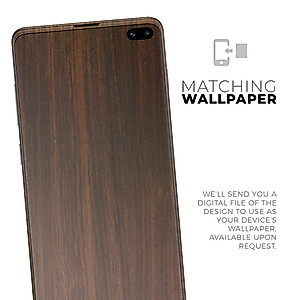 DesignSkinz Dark Walnut Stained Wood Protective Vinyl Decal Wrap Skin Cover Compatible with The Samsung Galaxy S20 (Screen Trim & Back Glass Skin)