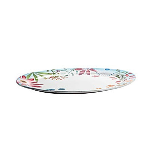 Bico Flower Carnival Ceramic 16 inch Oval Platter, Microwave & Dishwasher Safe