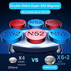 ARMOLABX Dual Magnetic Phone Mount Holder, [Upgraded Super Magnets] Gym Magnetic Phone Holder, [Pocket Size] Double Sided Magnetic Phone Holder for Gym Compatible with All Smartphones