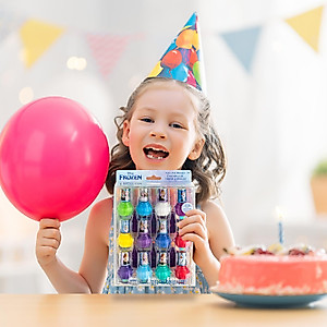 Townley Girl Disney Frozen Elsa and Anna Non-Toxic Peel-Off Water-Based Safe Quick Dry Nail Polish Gift Kit Set for Kids Girls with Bonus Nail Separators, 14 Pc Set (All Solid Colors)