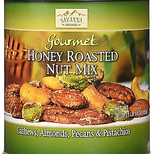 Savanna Orchards Gourmet Honey Roasted Nut Mix - Cashews, Almonds, Pecans and Pistachios (30 oz)