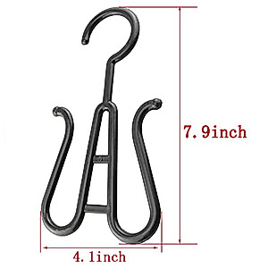 HJ Garden 4PCS Plastic Slippers Hook, Bike Shoe Holder, Sturdy Shoe Racks Compatible with Peloton Exercise Bike, Hanging Shoe Organizer with Double Hooks, Multi-Function Shoes Drying Rack, Black