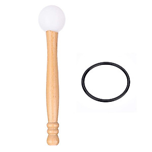 Singing Bowl Mallet, Wood Mallet Stick Rubber O Ring Singing Bowl Stick Singing Bowl Parts Percussion Instrument Parts For Crystal Singing Bowl