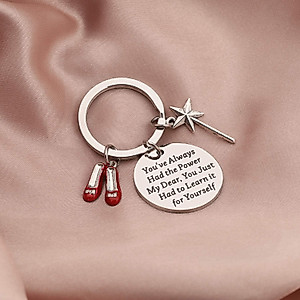 KUIYAI Good Witch Quote You had the Power all along Bracelet Fandom Jewelry Inspirational Gift (Round Keychain)