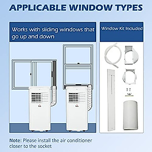 HOMCOM 8,000 BTU Portable Air Conditioners with Remote, for Rooms Up to 344 Sq. Ft., Cool Dehumidifier Fan 3-in-1 Portable AC Unit with Window Kits, White