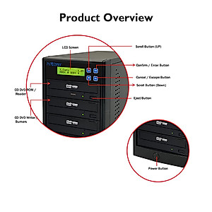 PlexCopier 24X 1 to 3 CD DVD M-Disc Supported Duplicator Copier Tower with Free Copy Protection