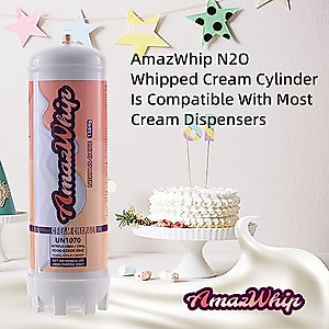 AMAZWHIP Original Flavor Whipped Cream Charger 2.2L,1364g Nitrous Oxide Tank-Classic Taste Never Goes Out Of Style (2 cylinders)