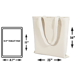 TBF Personalized Initial Canvas Tote Bag, Sturdy Gift Tote Bags for Women (R)