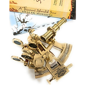 Maritime Kelvin & Hughes London Antique Brass Nautical Ship Sextant (with Triangular Wooden Box)