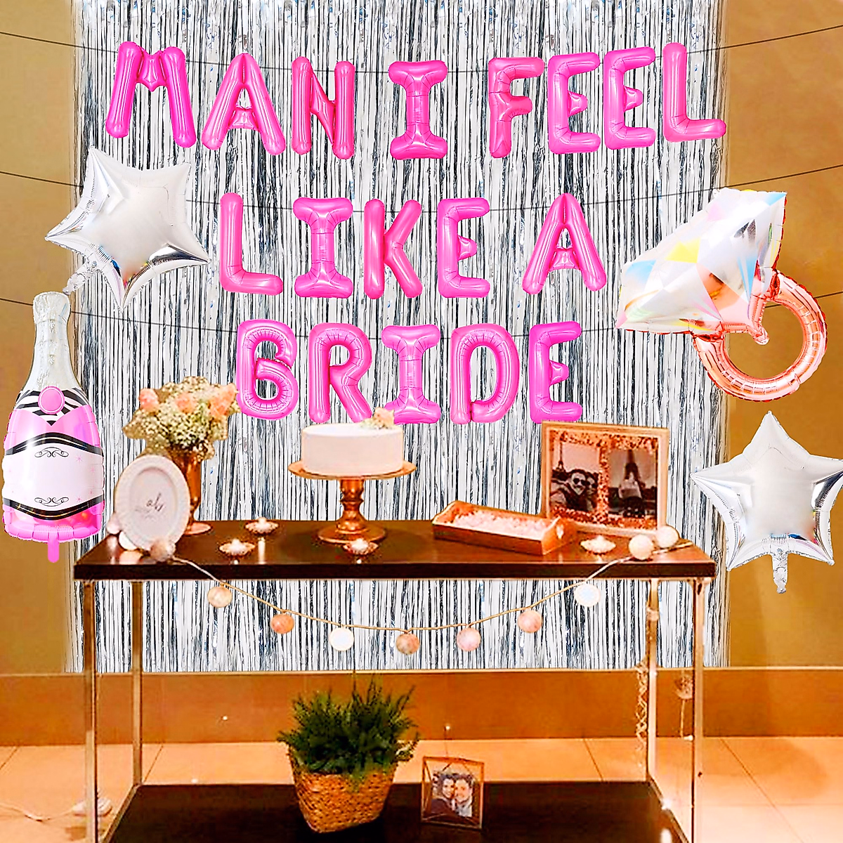 JeVenis Man I Feel Like a Bride Banner Balloons for Western Cowgirl Last Rodeo Hoedown Nash Bash Nashville Bachelorette Party Decorations