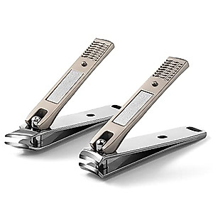 BEZOX Nail Clipper, Ultra Sharp Stainless Steel Toenail Clipper and Fingernail Clipper, 2 PCS Nail Cutter for Women and Men for Thick and Ingrown Nails