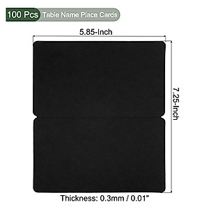 YOKIVE Place Cards for Table Setting, 100Pcs Name Cards Wedding Place Cards Table Place Cards Blank Card for Wedding Reception Dinner Party, Black