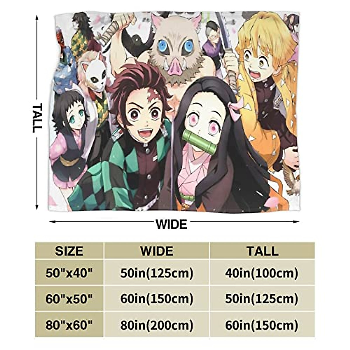 Anime Blanket Merch Ultra Soft Throw Blanket Warm Bed Blanket for Travelling Camping Living Room Sofa Bedroom Decor Gifts 50"x40"