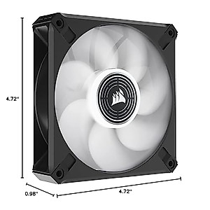 CORSAIR ML120 LED Elite, 120mm Magnetic Levitation White LED Fan with AirGuide, Single Pack, Black