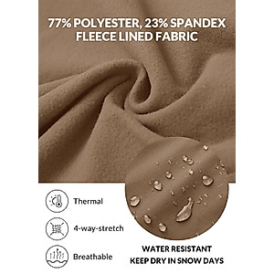 BALEAF Women's Winter Riding Pants Horse Breeches Knee-Patch Fleece Horseback Equestrian Tights Pockets Leggings Brown M