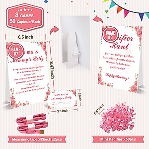 Baby Shower Games for Girl-8 Games,Fun and Easy to Play,Includes Baby Shower Bingo,Price is Right,Guess Who Mommy or Daddy,Word Scramble,Prediction and Advice,How Big is Mommys Belly,Pacifier Hunt