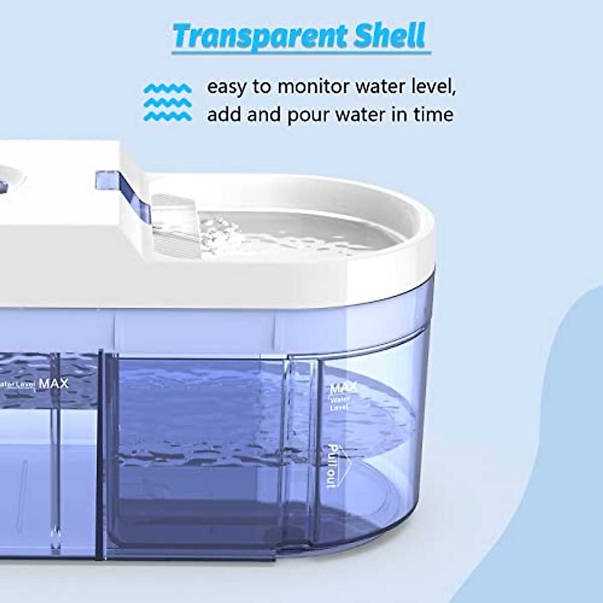 umosis Pet Water Fountain 1.8L Water Bowl Dispenser Automatic Replenish Drinking Fountains for Cats and Small Dogs Inside