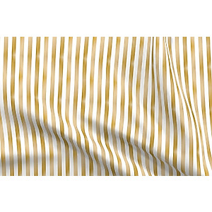 Spoonflower Fabric - Gold Stripe White Geometric Silver Golden Printed on Petal Signature Cotton Fabric by The Yard - Sewing Quilting Apparel Crafts Decor