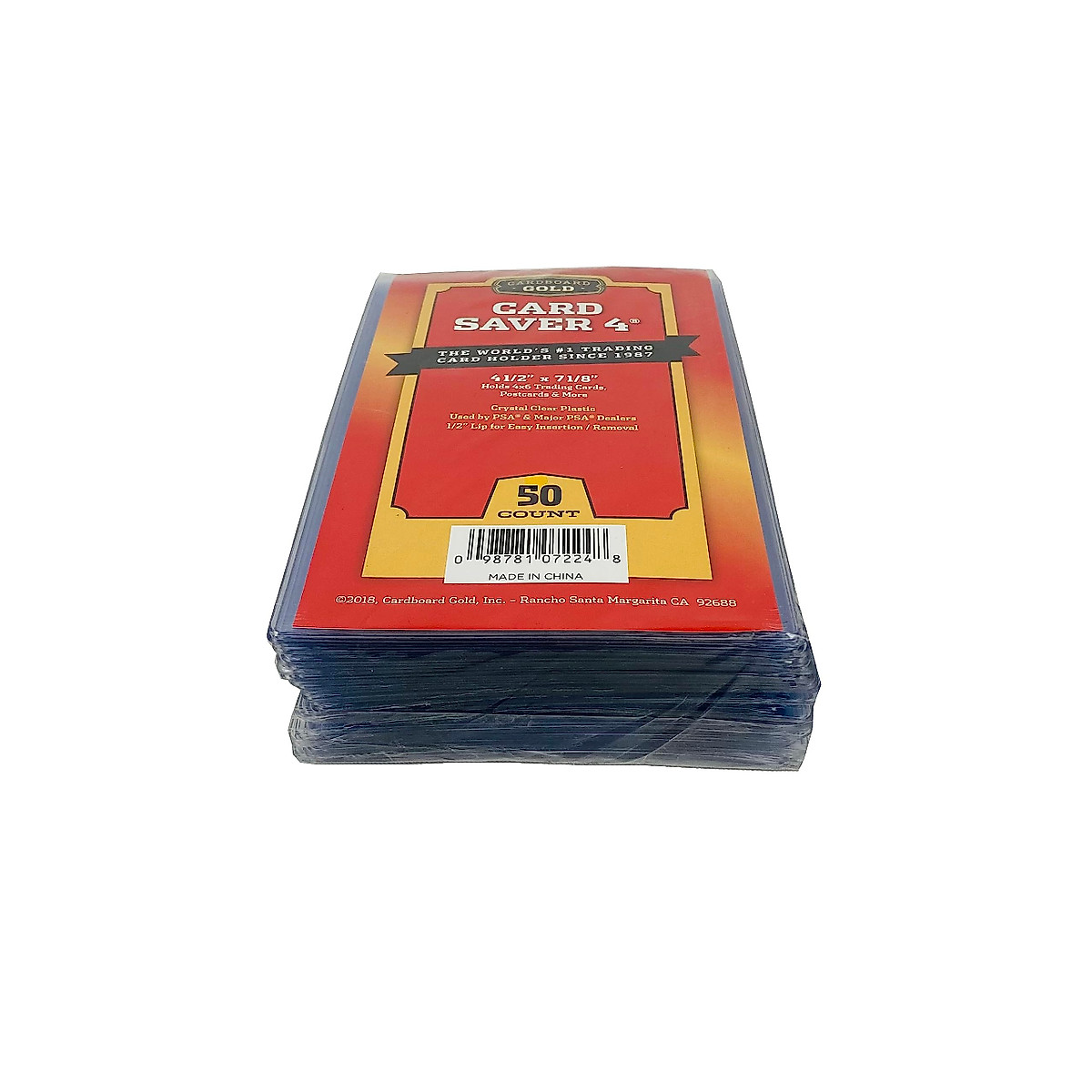 Card Saver 50 Cardboard Gold 4 Semi-Rigid Card Holders