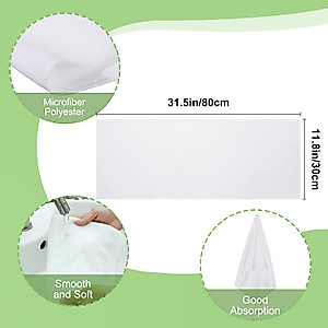 Sublimation Blank Towels DIY Microfiber Kitchen Towels 32x12 Inch White Thick Dish Drying Towel Tea Towel Absorbent Soft Polyester Towel for Sublimation Bathroom Kitchen Cleaning Supplies (6 Pieces)