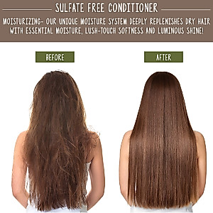 NUSPA Organic Sulfate Free Argan Oil Conditioner, 400ml, Unisex, Color Safe, UV Protection, Intense Moisturizing for Dry, Damaged, Frizzy, Volumizing for Thick Hair