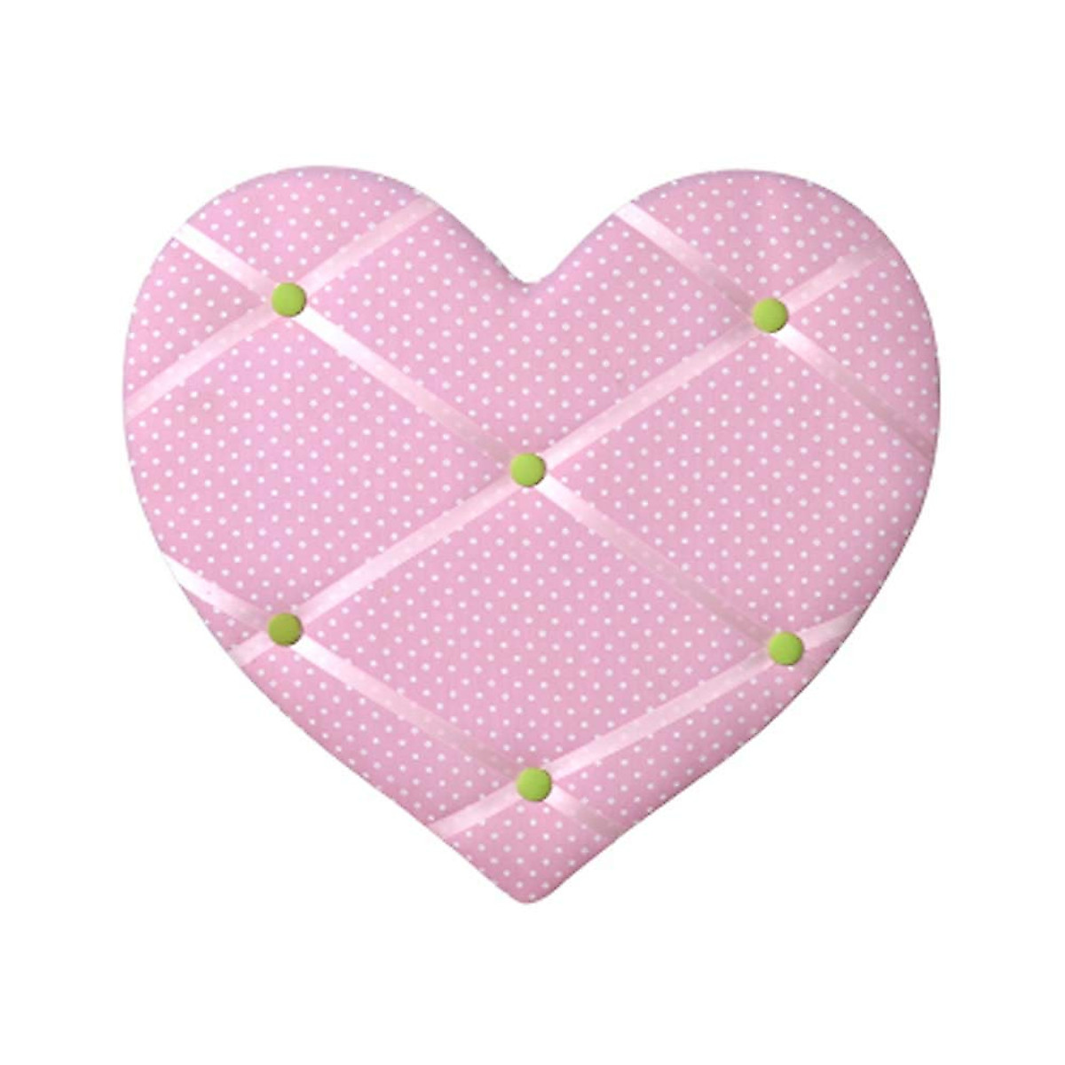 Pink Heart Fabric Memory/Memo Photo Bulletin Board for Nursery Room Kids Room Decor Toddler Girl Room Decor Memo Pad 17.7 x 17.7 Inches