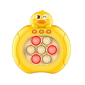 Quick Push Game Console , Electronic Fidget Light-up Sensory Games Travel Handheld Game Bubble Birthday Gifts for Age 5 6 7 8 9 10-12 Year Old Girl Boys (Yellow Duck)