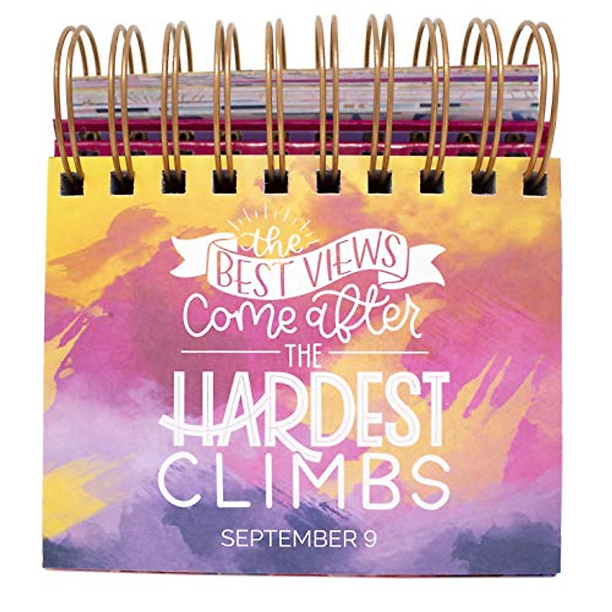 bloom daily planners Undated Perpetual Desk Easel/Inspirational Standing Flip Calendar Office Decor for Women - (5.25" x 5.5")- Hand-Lettered