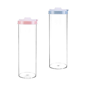 Hemoton 2Pcs airtight food canister food storage containers spaghetti holder plastic spaghetti noodle container cereal dispenser jar Jars for Spaghetti dry food container flour oatmeal