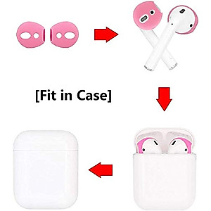JNSA Fit in Case Airpods Tips Ear Skins AirPods Covers Compatible with AirPods 2 / AirPods 1 / EarPods, Ultra-Thin Anti-Slip Earbuds Silicone AirPods Ear Tips,6 Pairs 6 Colors