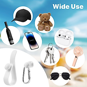 MEFFWSOER 4 PCS Key Holder for Bogg Bag, Insert Carabiner Key Chain and Hooks for Tote Bag Finding Your Keys Glasses Earphones Quickly (White)