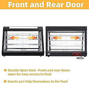 26'' Food Warmer Display Hot Food Countertop Case Commercial Buffet Restaurant Heated Cabinet 3 Tier Food Showcase for Catering Pizza Empanda Pastry Patty Warmer L26 x W19 x H25