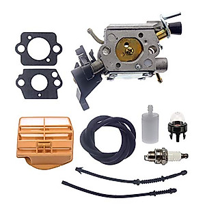 ANTO C1M-EL37B Carburetor for Husqvarna 445 445E 450 450E Chainsaw Engines with 523055201 Fuel Line Return Line Kit