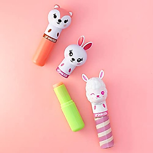 Lip Smacker Lippy Pals Flavored LIp Balm Set Of 3, Unicorn, Panda, Kitten, Foxy Apple, Hoppy Carrot Cake, Strawberry Llama Flavored, Lip Balm For Kids