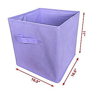 Sodynee Foldable Cloth Storage Cube Basket Bins Organizer Containers Drawers, 6 Pack, Light Purple