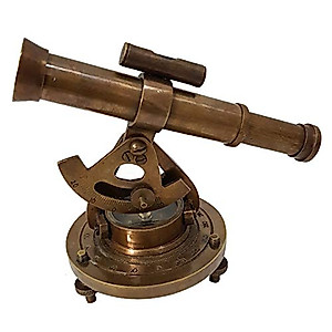 Antique Brass Nautical Alidade Telescope Compass Surveying Theodolite Marine Home/Office Table Decor Antique Survey Transit Telescope Instrument Compass