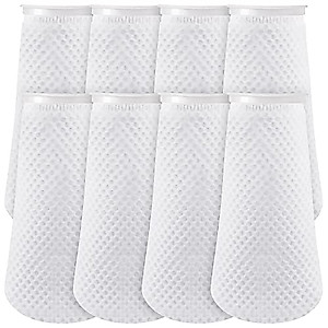Jecery 8 Pcs Filter Socks 4 Inch 3D Honeycomb Design Filter Sock 4 Inch Ring by 11.8 Inch Long Saltwater Aquarium Filter Sock 150μm Aquarium Sump Filter Sock Use in Fish Tank Sump Overflow, White
