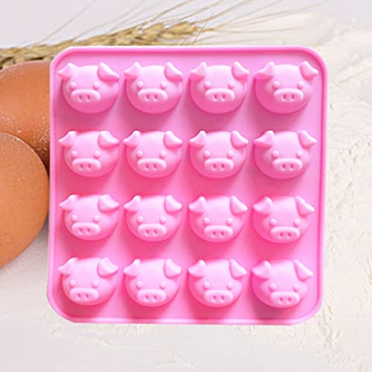 TEMKIN Silicone Bread Loaf Pan Silicone Pig Head Piglet Candy Fondant Molds Handmade Pastry Ice Cube Tray Mould Cake Decorating Tool for Home Kitchen Decorative Tray Plate (Size : 2 pcs)