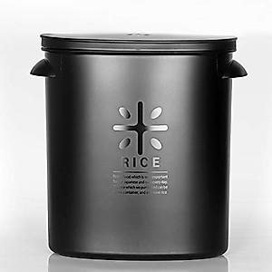 PEARL METAL BLKP AZ-5042 Rice Bottle, All Black, For 11.0 lbs (5 kg)